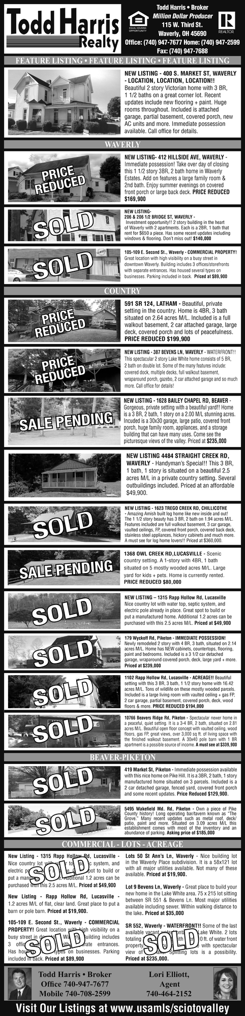 Feature Listing, Todd Harris Realty, Waverly, OH